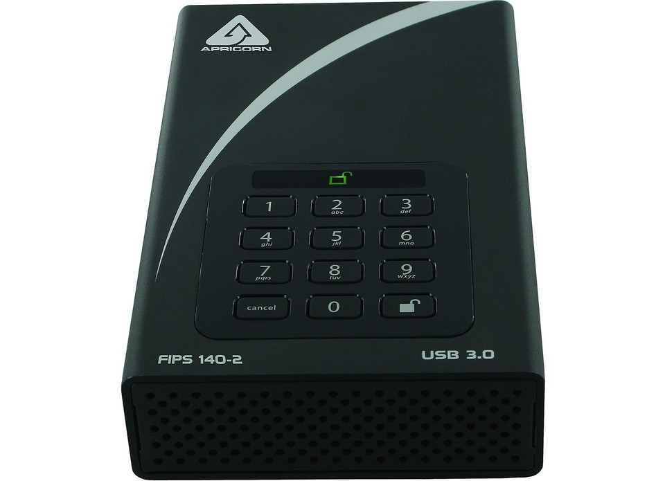 Apricorn 12TB Aegis Padlock DT Secure USB 3.0 256-Bit AES Hardware Fips ...