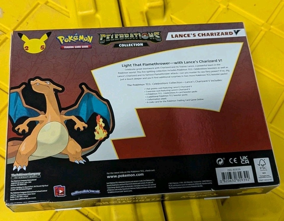 Pokémon Celebrations 2021 "Lance's Charizard 25th Anniversary Collection V Box" | eBay