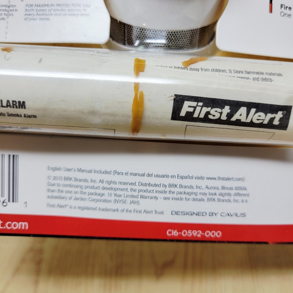 First Alert ATOM Smoke & Fire Alarm 10 Year Maximum Protection Model # ...