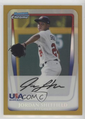 2011 Bowman Draft Chrome Prospects Gold Refractor 29/50 Jordan ...