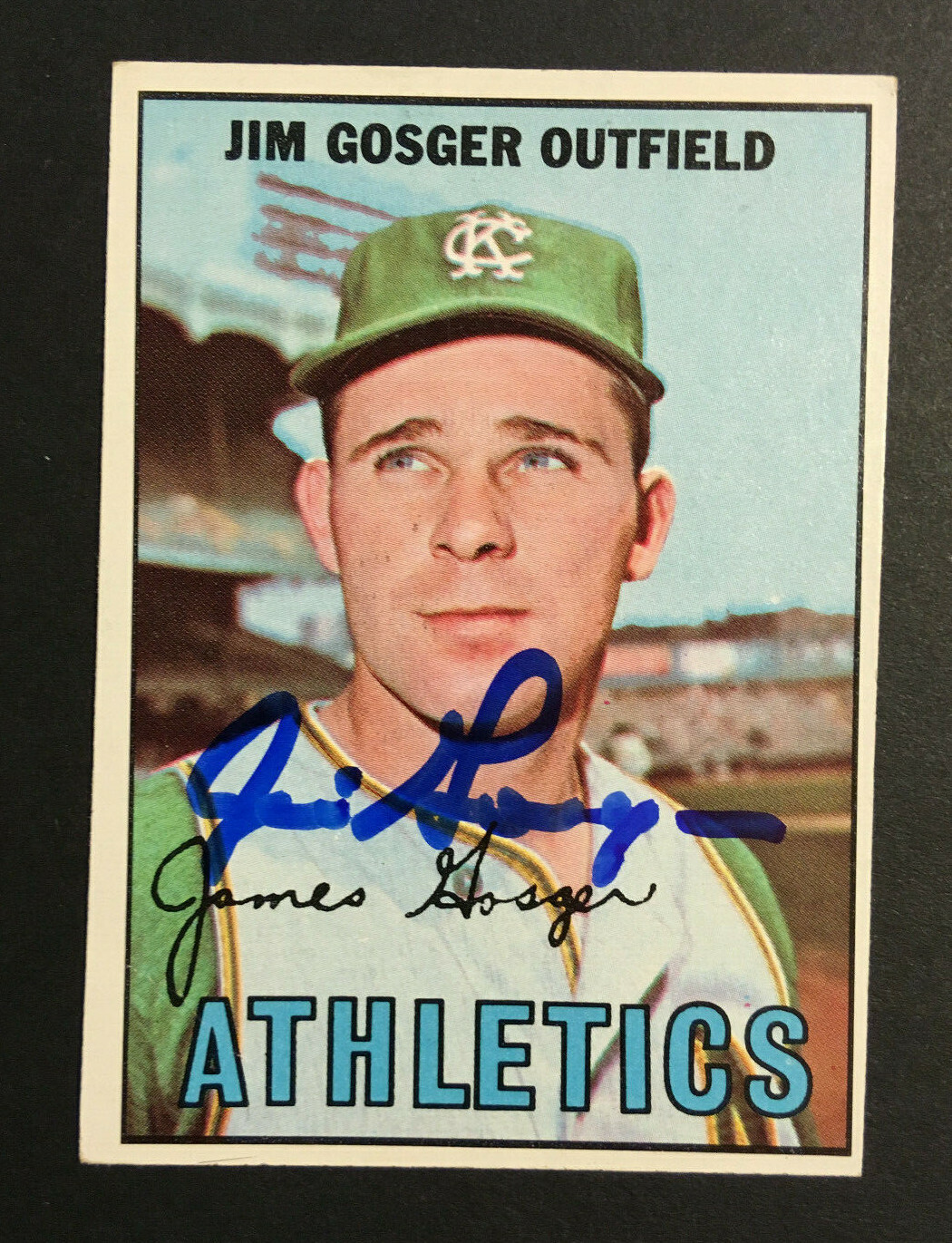 Jim Gosger A's Atheltics signed 1967 Topps baseball card #17 Auto ...