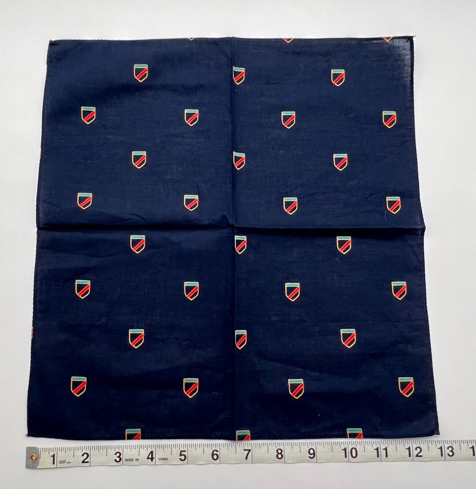 Collegiate Crest Navy Blue Pocket Square - 13" Square - 100% Cotton | eBay