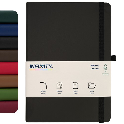 A5 Lined Hardback FSC Paper Notebook Notepad Ruled Noted Journal ...