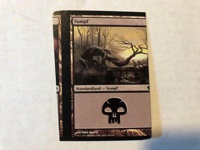 Miscut Swamp / Swamp German Misprint MTG GENUINE EDH Commander Magic #6 ...