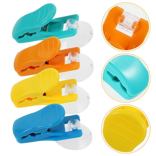 4 Pcs Multifunctional Hook Bathroom Towel Clips Plastic Suction Cup | eBay