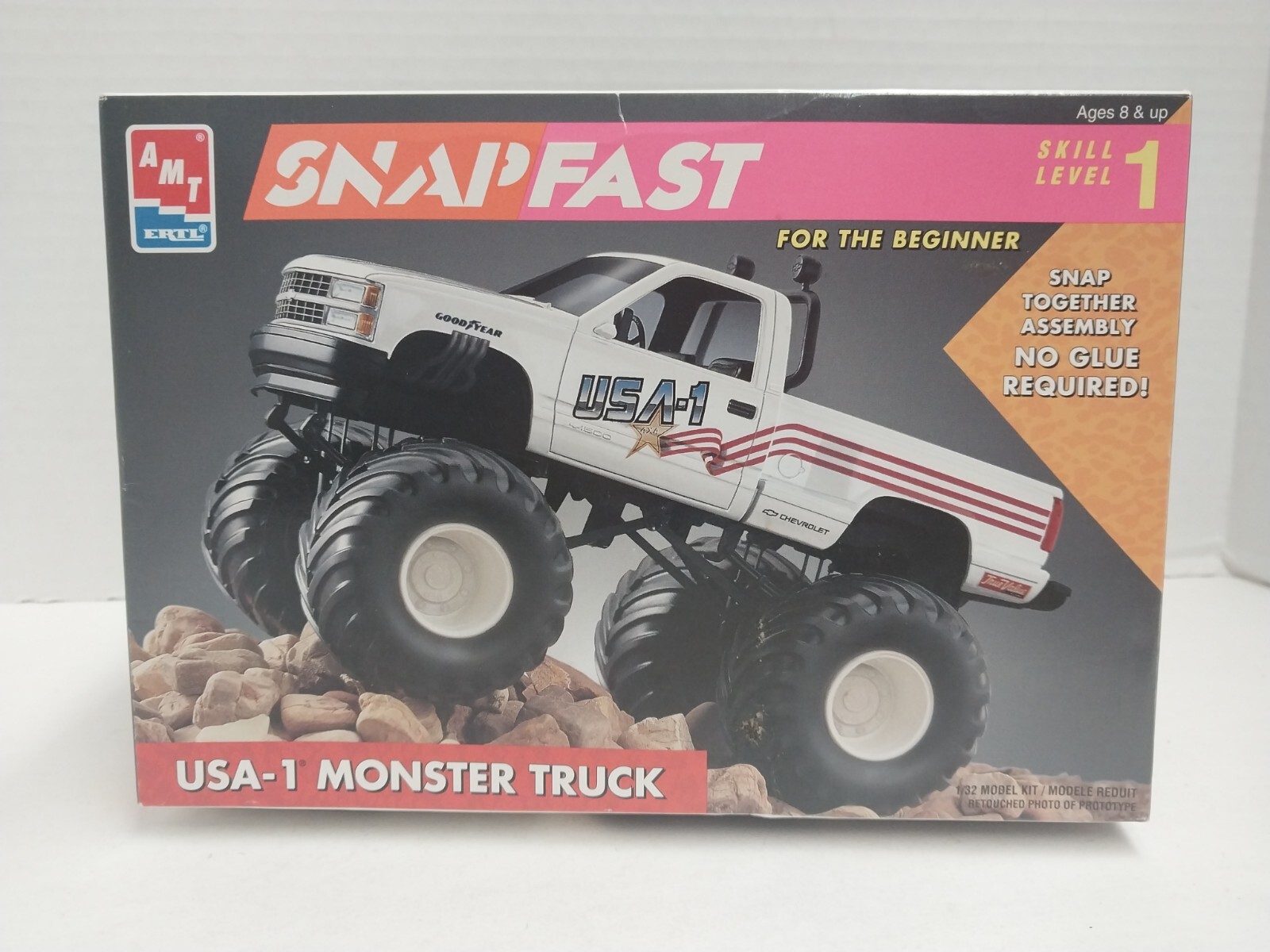 AMT ERTL USA-1 MONSTER TRUCK 1993 CHEVY STEPSIDE. SNAPFAST OPEN BOX | eBay