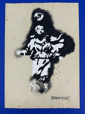 Bansky Drawing on paper (Handmade) signed and stamped | eBay