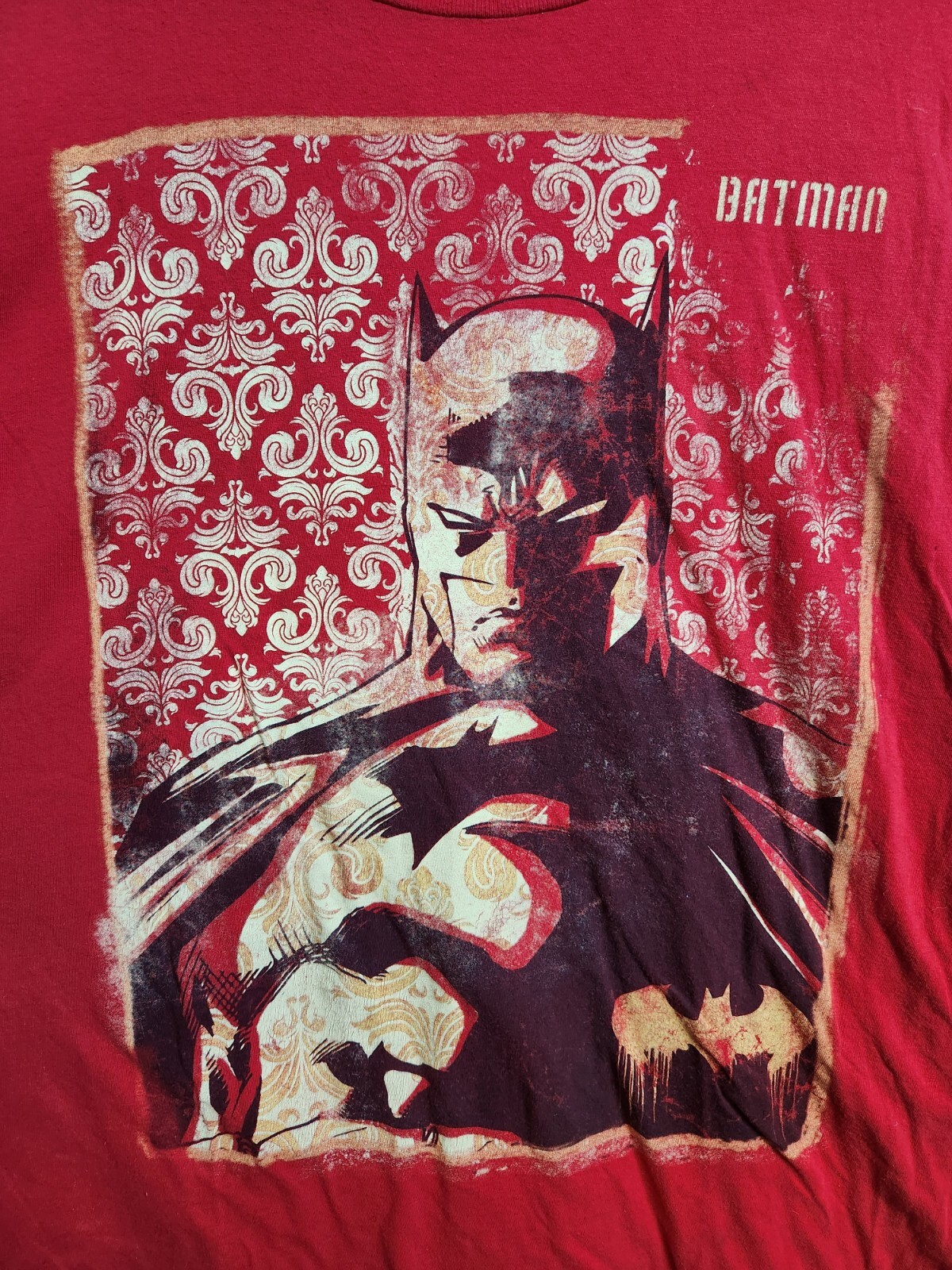 Vintage Y2K Batman Dark Knight Portrait Red T-Shirt F… - Gem