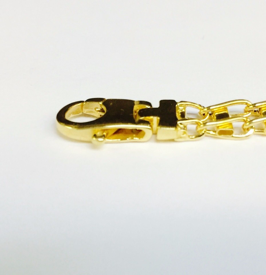 14k Solid Yellow Gold Men Fashion Railroad Link chain/Necklace 20" 5mm ...