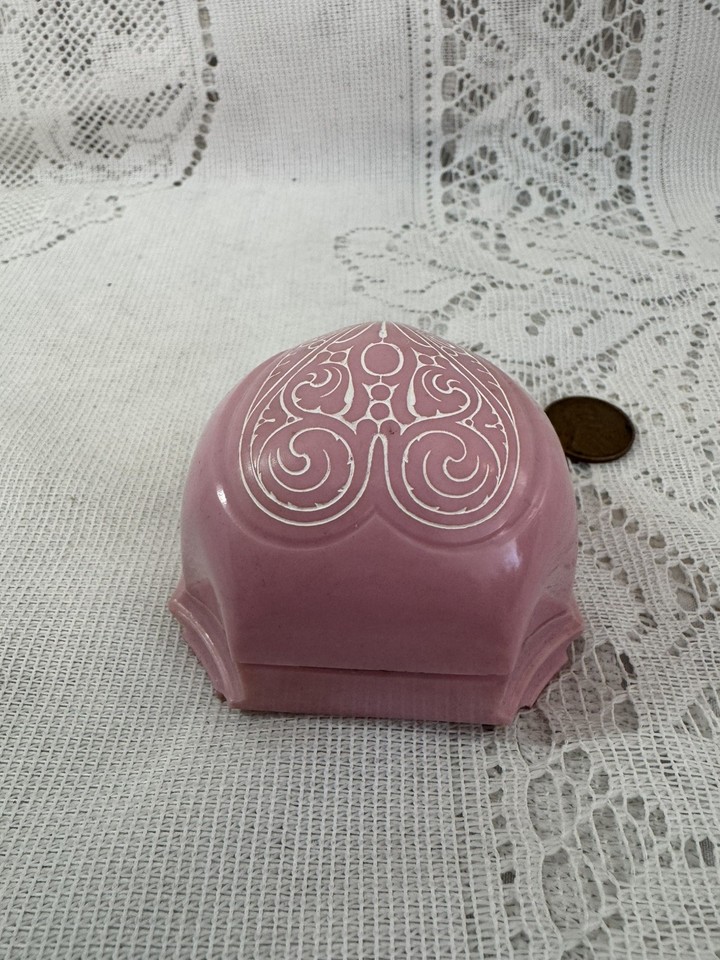 Vintage Pink Art Deco Plastic Vanity Box Warner J.C. Co Buffalo NY USA ...