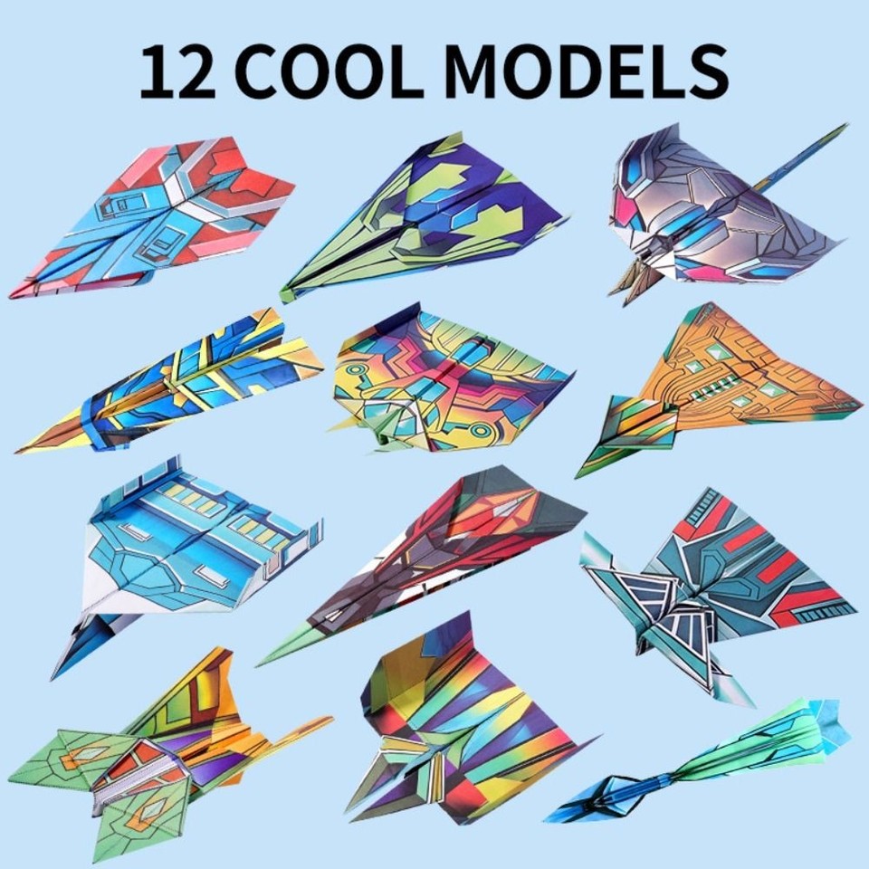 Colorful Paper Paper Airplane Kits Creative Folding Paper Planes Kids ...