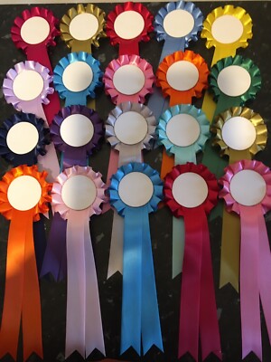 10x 1 Tier Blank Rosettes, your choice of colour quality satin FREEPOST ...