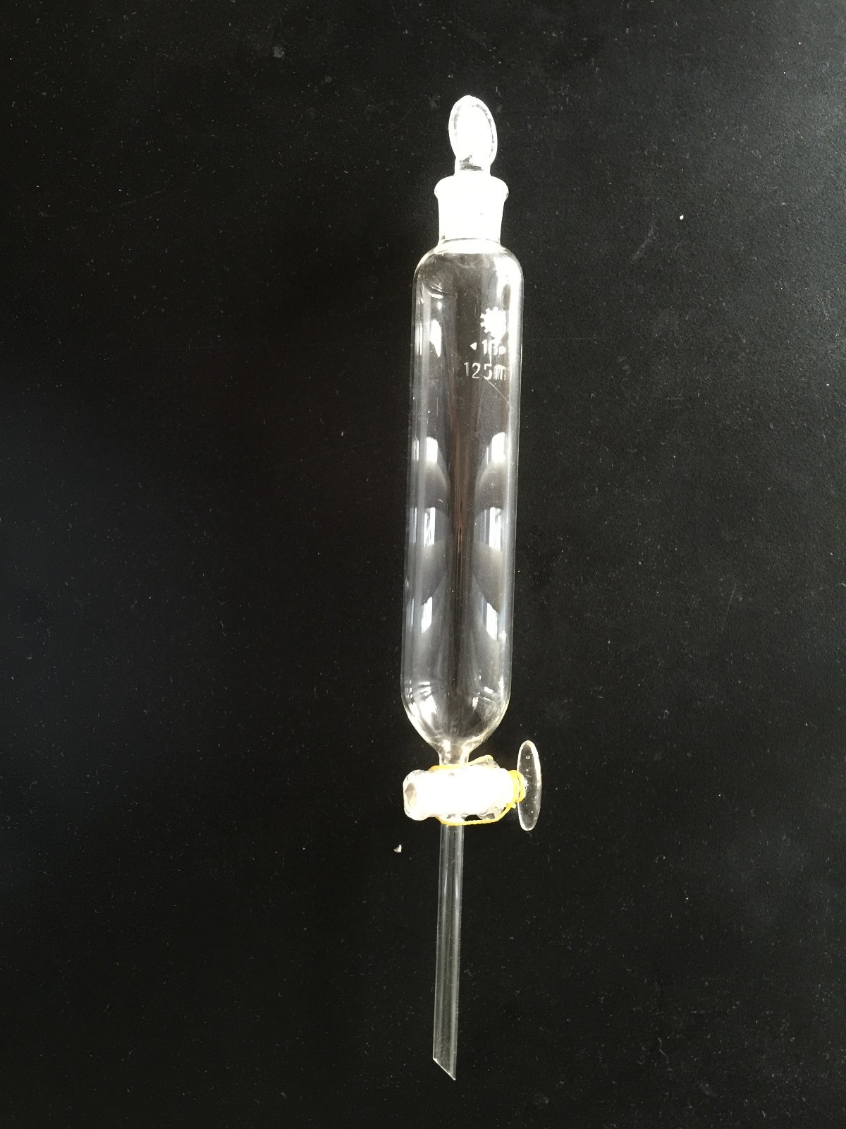 Lab Glass Cylindrical shape Shaped separatory separation funnel 125ml ...