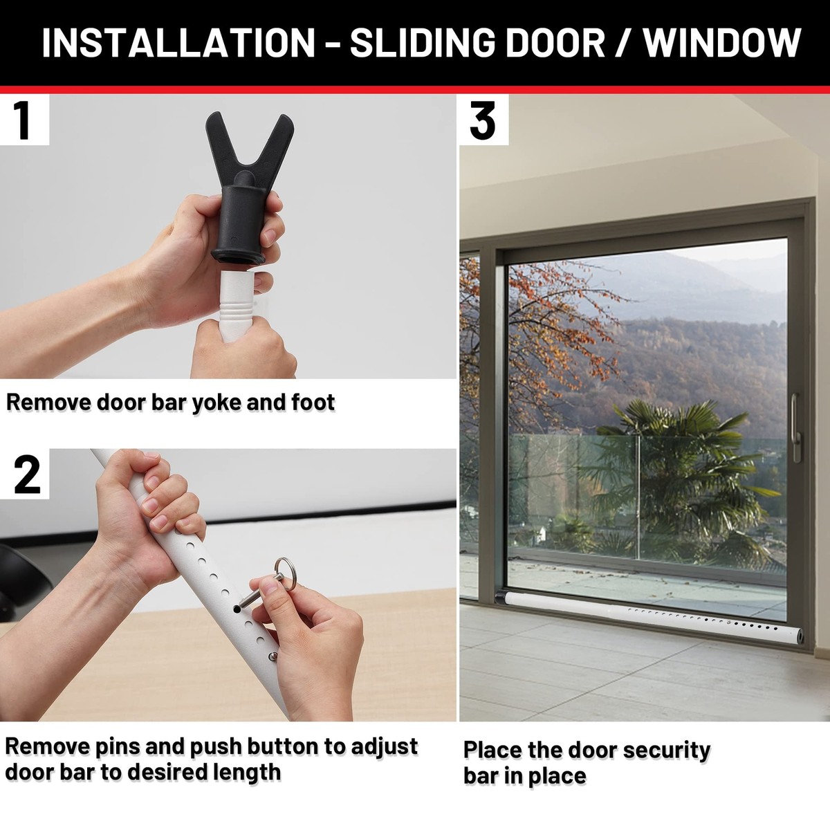 Sliding Patio Door Security Bar Homemate Patio Door Security Lock