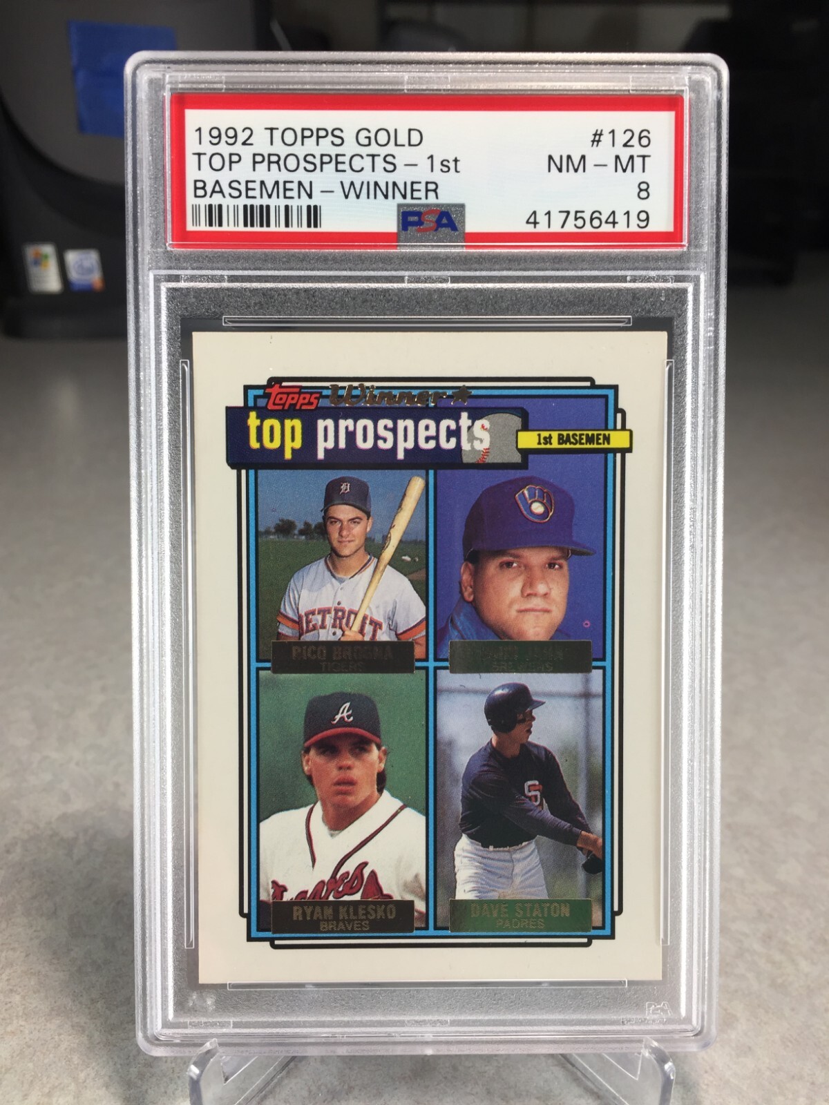 1992 Topps - Top Prospects Ryan Klesko, John Jaha, Rico Brogna #126 ...