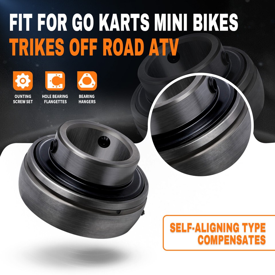1" Go-Kart Live Axle Bearing Kit Bearing Kit (3-Hole) Kit Fit Go Kart ...
