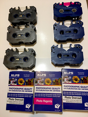 Alps MD 3 Photo Primer,2 Overcoat, 1 Magenta Printer Ink 6 Cart. Lot ...