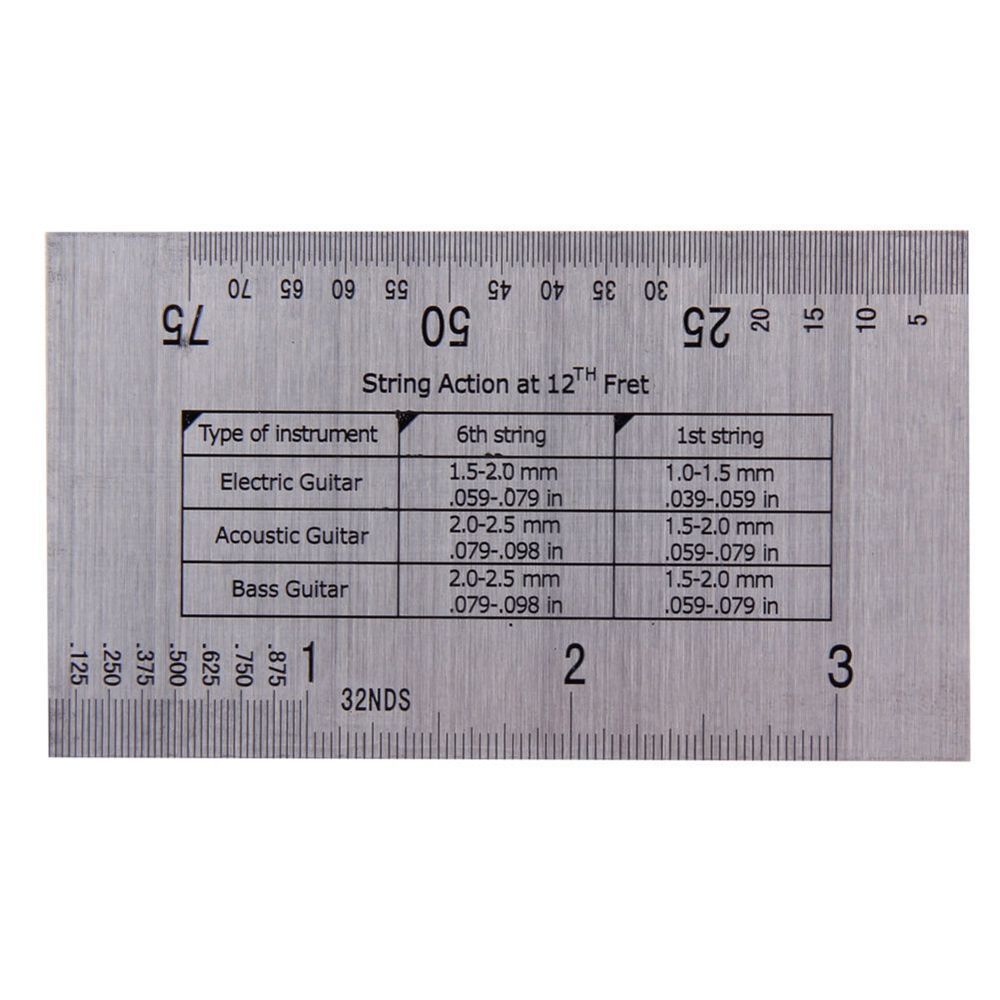 Bass Electric Acoustic String Action Ruler Gauge Guitar Pitch Luthier ...