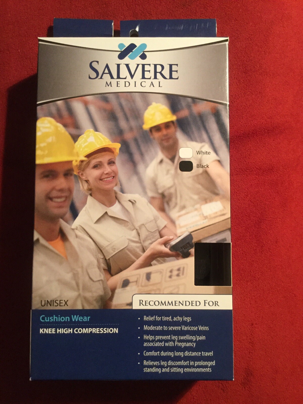 Salvere NIB Womens/Men Medical Knee-high Support Black Compression ...