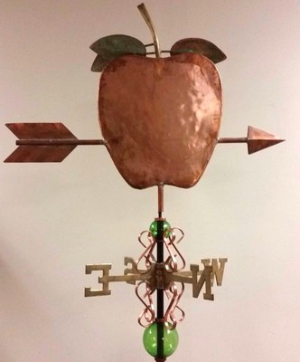 Beautiful CUSTOM MADE QUALITY COPPER APPLE weathervane, COMPLETE SETUP ...