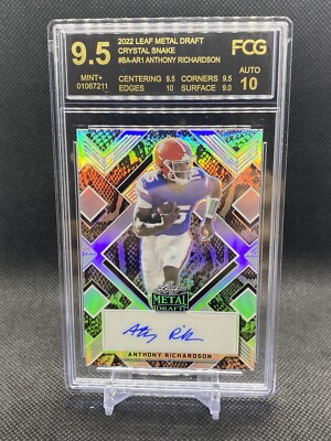 FCG 9.5 ANTHONY RICHARDSON 2022 LEAF METAL DRAFT CRYSTAL SNAKE SKIN ...