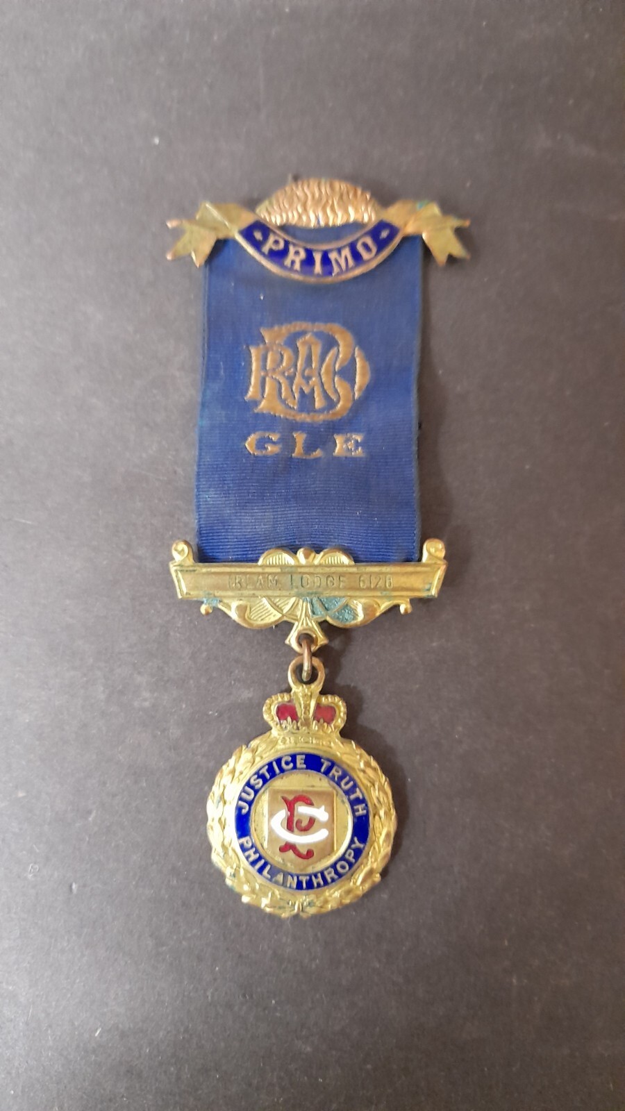 RAOB GLE Primo Masonic Medal, JohnHolt , Irlam Lodge No. 6128, 1950 ...