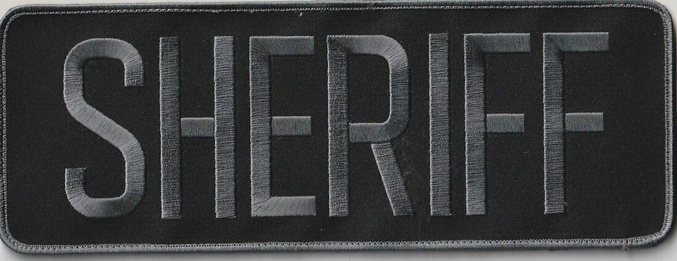 SHERIFF back patch 11" x 4" with full hook backing, ASST COLORS ...