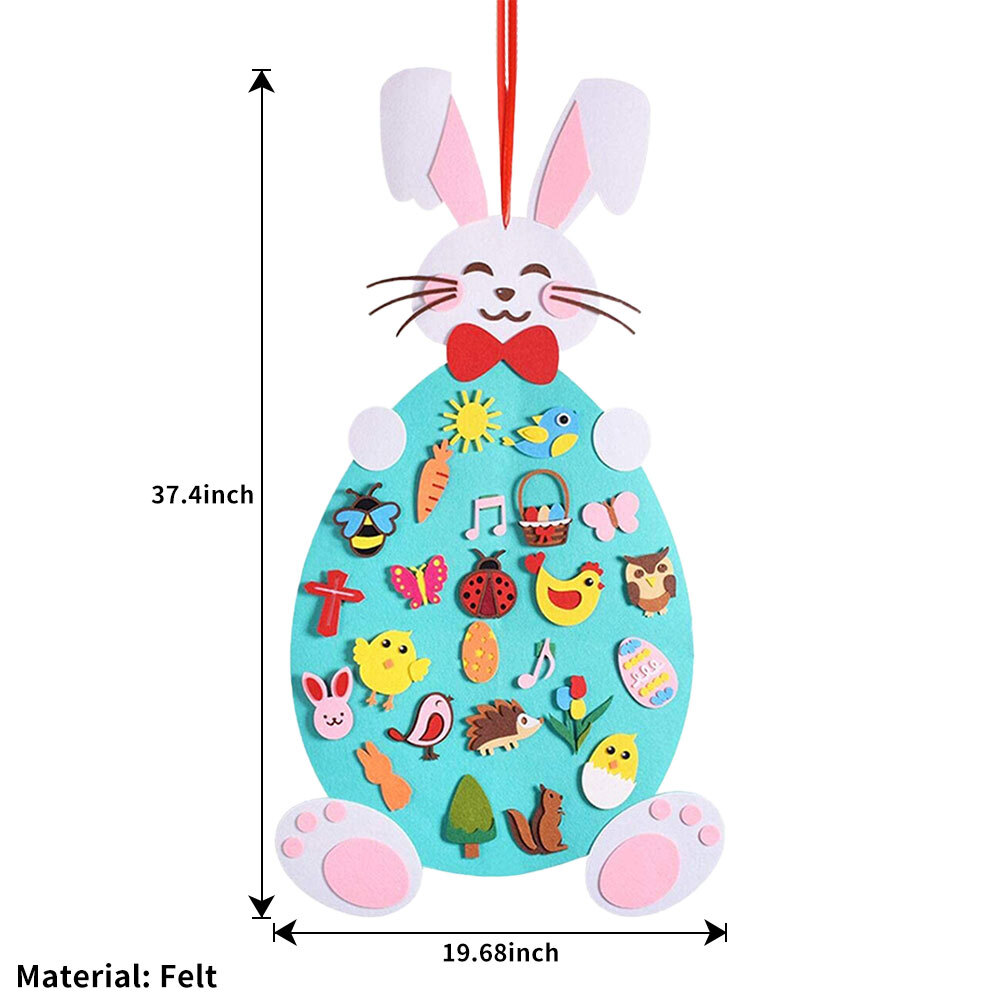 DIY EASTER BUNNY Easter Decorations Felt , Decor Hanging Felt Craft Kit LF | eBay