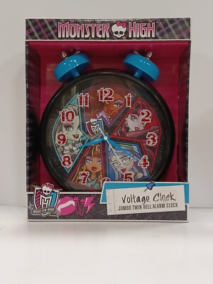 MONSTER HIGH VOLTAGE JUMBO TWIN BELL ALARM CLOCK Girls Bedroom Table ...
