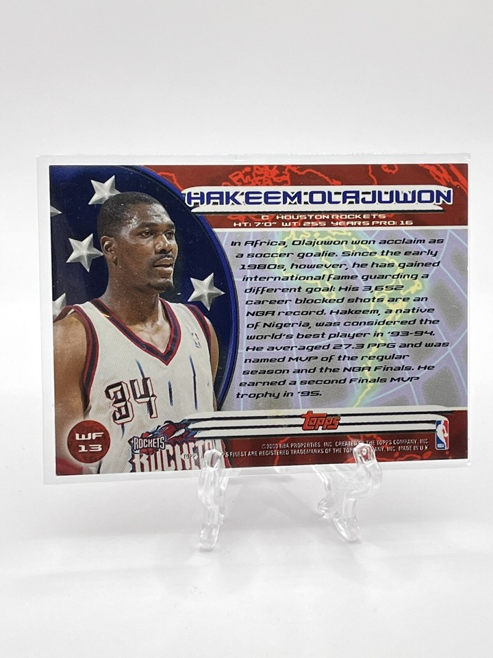 2000 Topps Finest World's Finest #WF13 Hakeem Olajuwon Houston Rockets ...