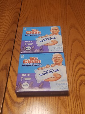 2 boxes Mr. Clean Magic Eraser Febreze Lavender Scent Bath Cleansing 2 ...
