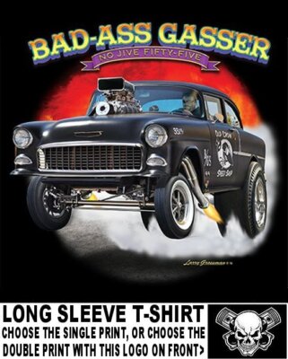 VINTAGE 1955 OUTLAW BAD ASS 2 LANE BLACKTOP GASSER DRAG RACE SKULL CAR ...