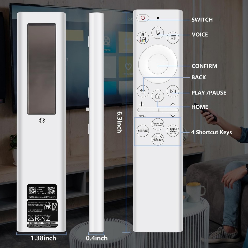 BN59-01391A Solar Voice Remote Replacement for Samsung Frame TV Remote ...