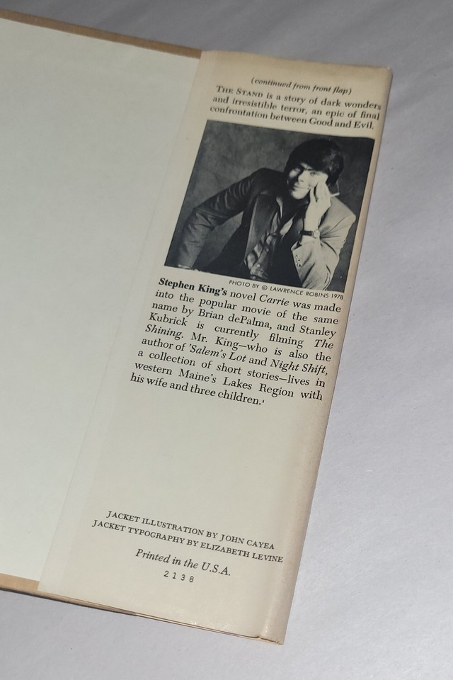 "The Stand" Stephen King T45 Gutter Code 1978 BCE Hardcover w/Patina ...