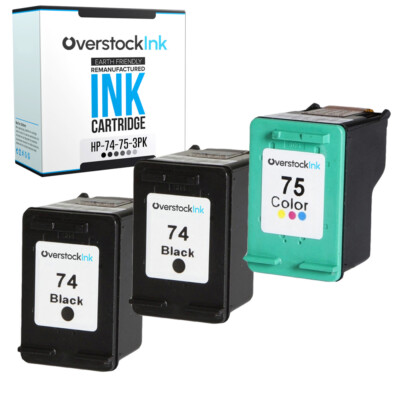 3X Compatible OSI HP 74 and 75 Ink Cartridge for HP PhotoSmart C4225 ...