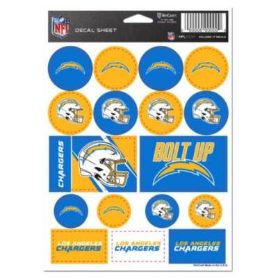 Los Angeles Chargers 5x7 Sticker Sheet of 17 Vinyl Stickers | eBay