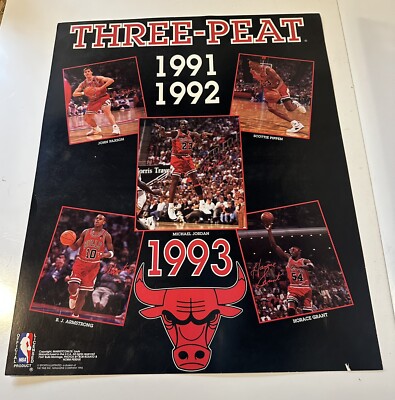 Vintage Chicago Bulls 1993 Three-Peat Poster Sports Illustrated 20x16 ...