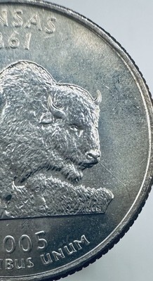 5 Legs Spitting Buffalo 2005 P Kansas Quarter BU roll high grade very ...