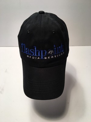 Trucker Hat Flashpoint Media Services Black with Blue&White Lettering ...