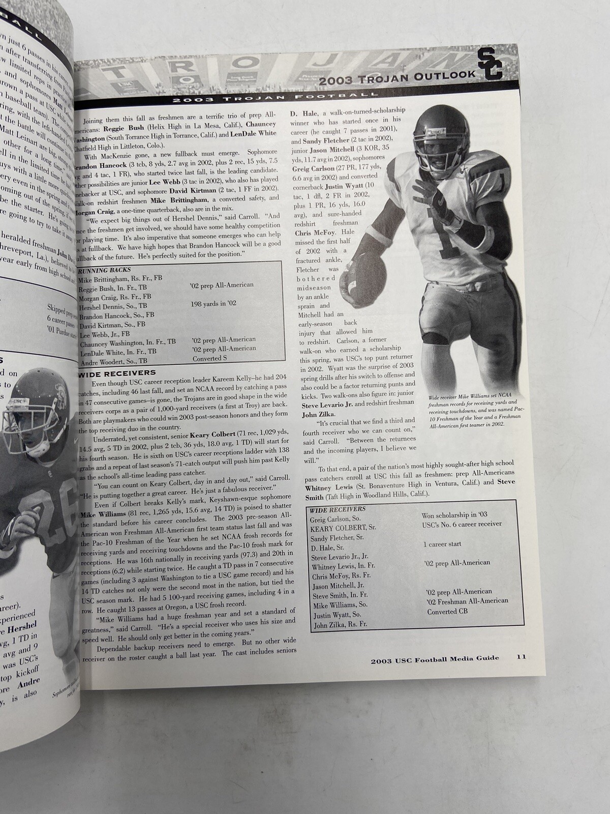 2003 USC TROJANS FOOTBALL MEDIA GUIDE Yearbook NAT CHAMPS Southern Cal ...