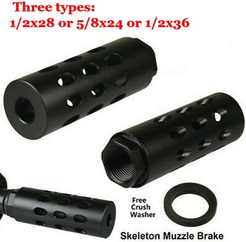 US! Lite Black Slant Port Low Concussion Muzzle Brake for 1/2x28, 5 ...