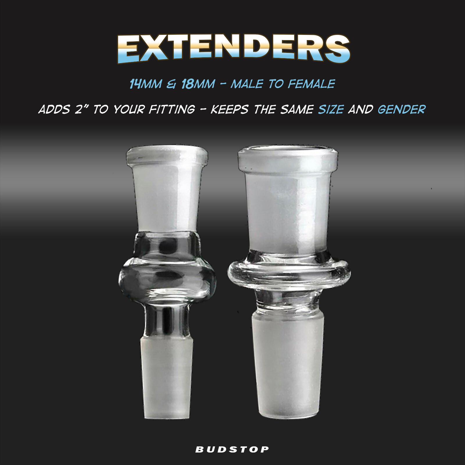 Tapered Glass Adapters 18mm & 14mm Male & Female Any Combo FAST FREE ...