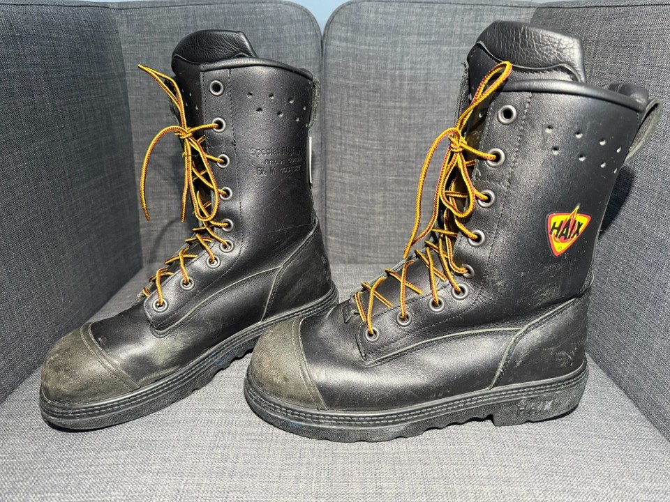 MENS HAIX SPECIAL FIGHTER USA WILDLAND FIRE FIGHTING BOOTS BLACK 6.5 US ...