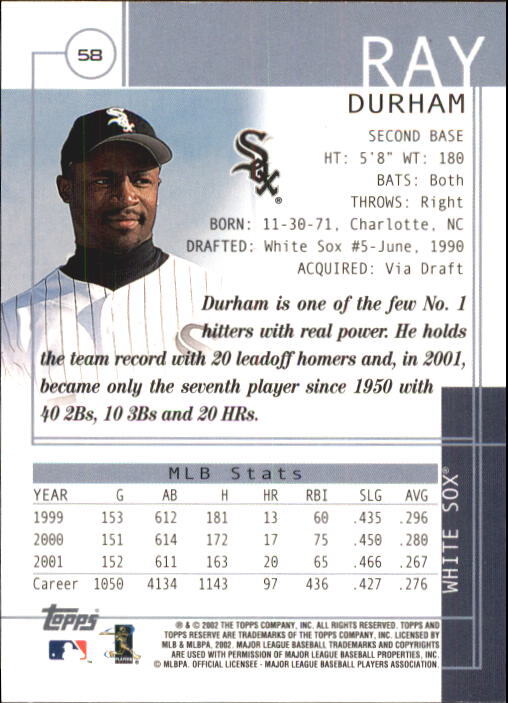 2002 Topps Reserve Baseball Card #58 Ray Durham | eBay