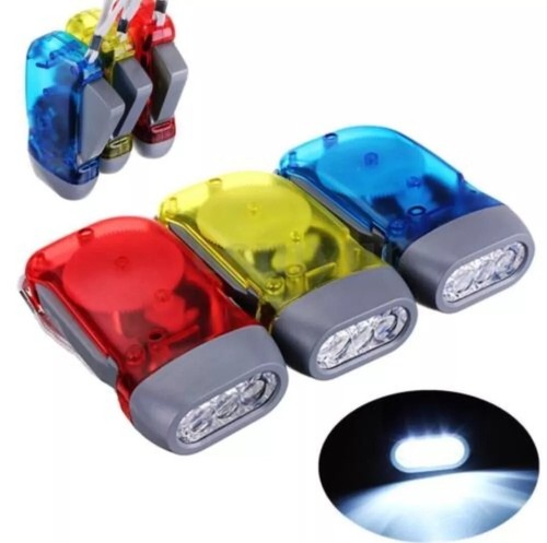 🔥Wind Up Flashlight Hand Press Crank Power LED Torch For Fishing ...