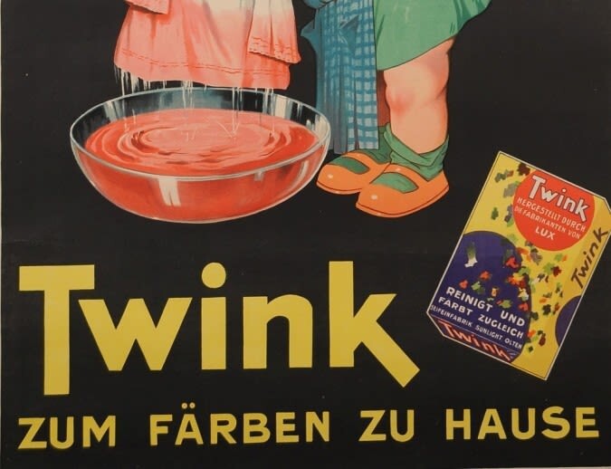 Original Vintage German Advertising Poster for Fabric Dye "TWINK" ca ...