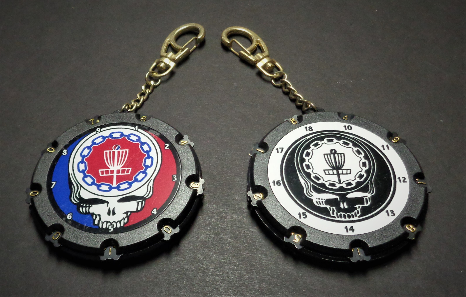 -New 1 Disc Golf Score Keeper Bag Tag-Ace The Chains with Lightning ...