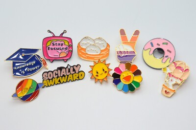 FASHION FUNNY KIDS MIXED RAINBOW FRIENDSHIP LAPEL PIN BADGE LOT SET 10 ...