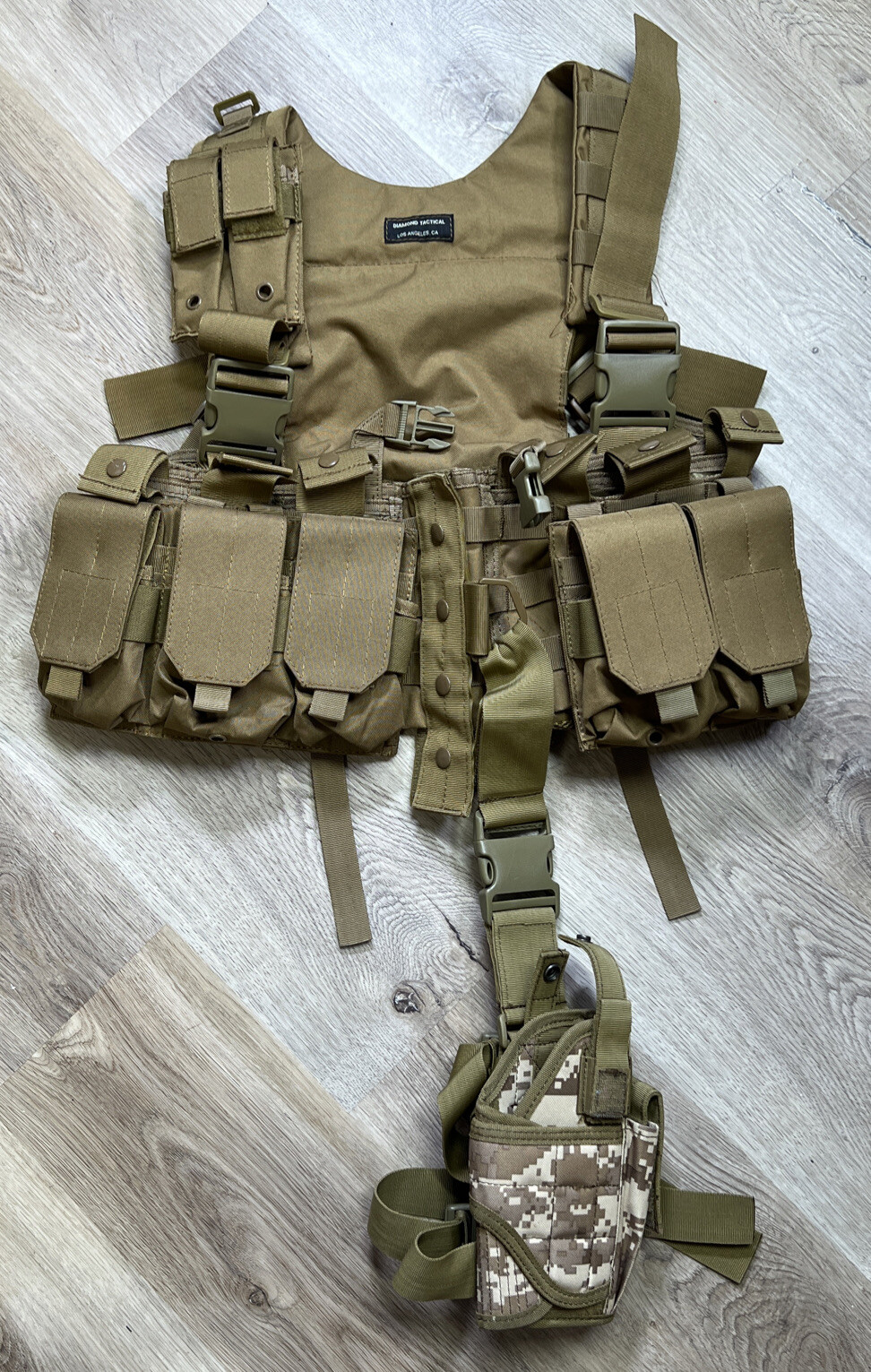 DIAMOND TACTICAL vest with Leg Holster Army Green | eBay
