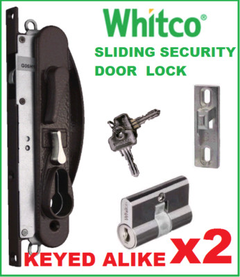 2x Whitco W865317 Sliding Security Screen Door Lock Leichhardt Black ...